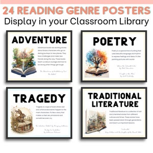 Reading Genre Posters: Classroom & Library Decor (digital Download) - Etsy