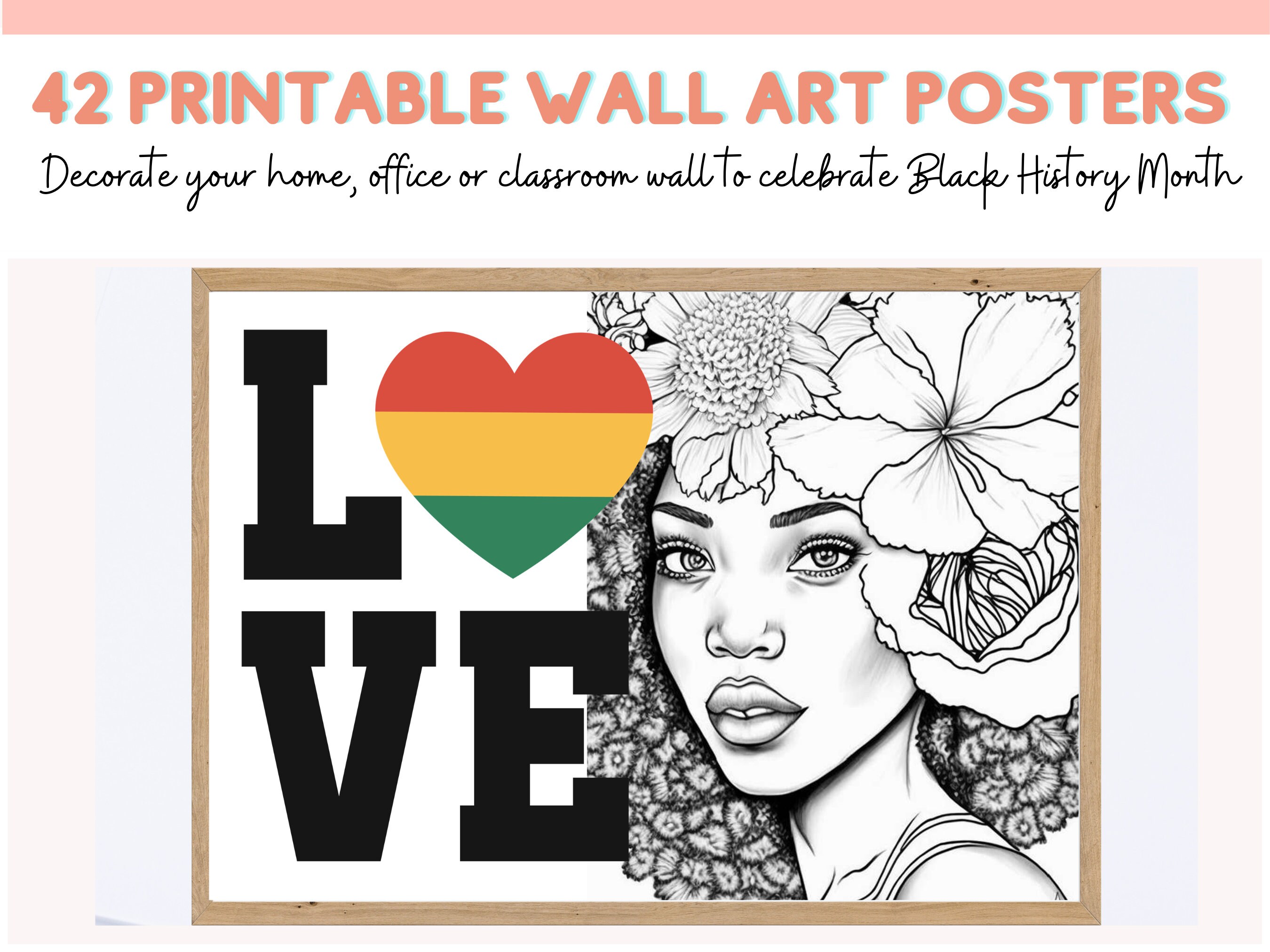 Black History Month Posters Black Woman Wall Art Black History Wall Art ...