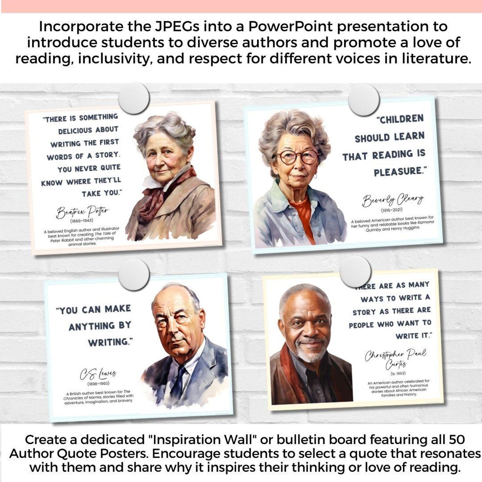 Author Quotes, Reading Quotes for National Reading Month Board, English ...