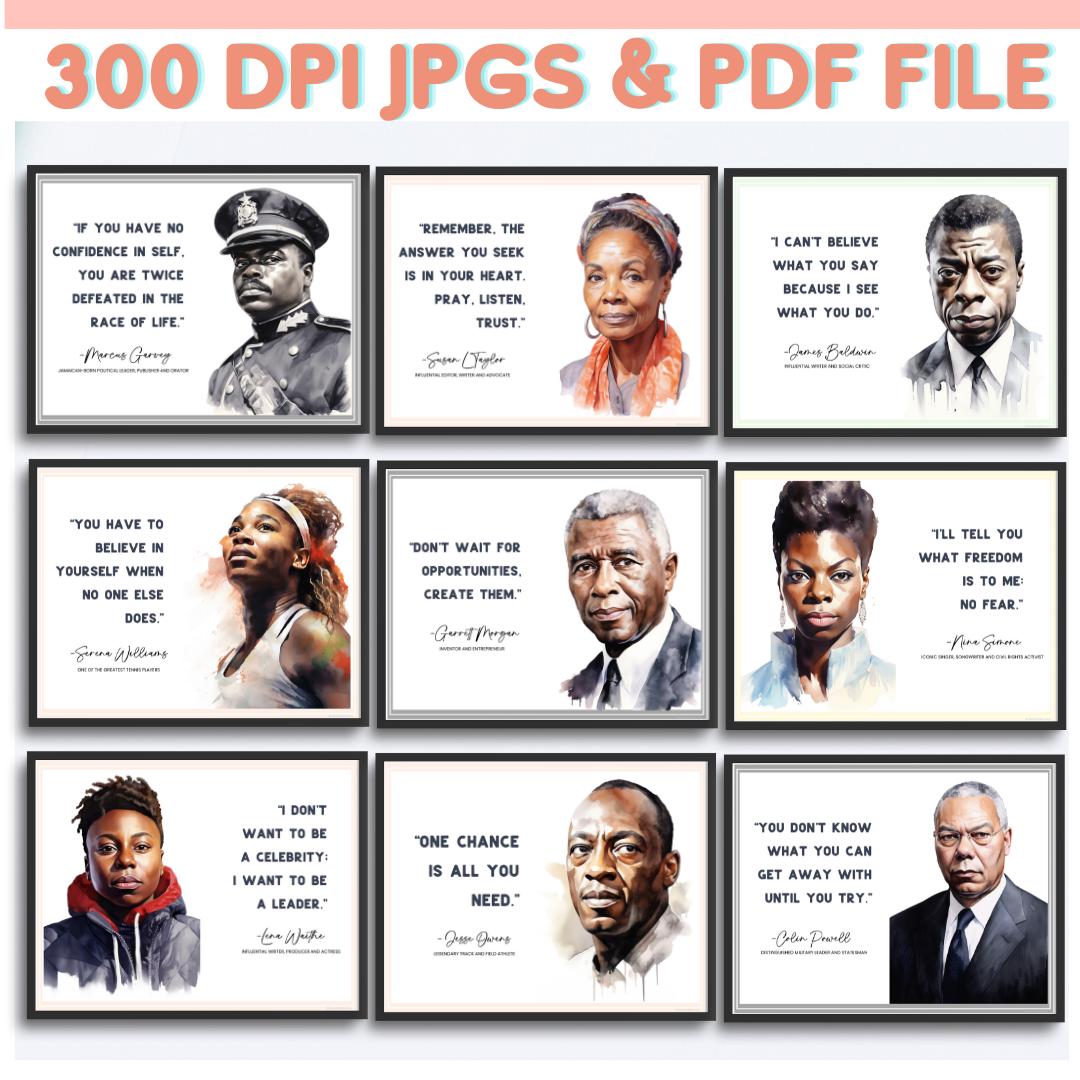Black History Month Bulletin Board Decorations Posters, 30 African ...