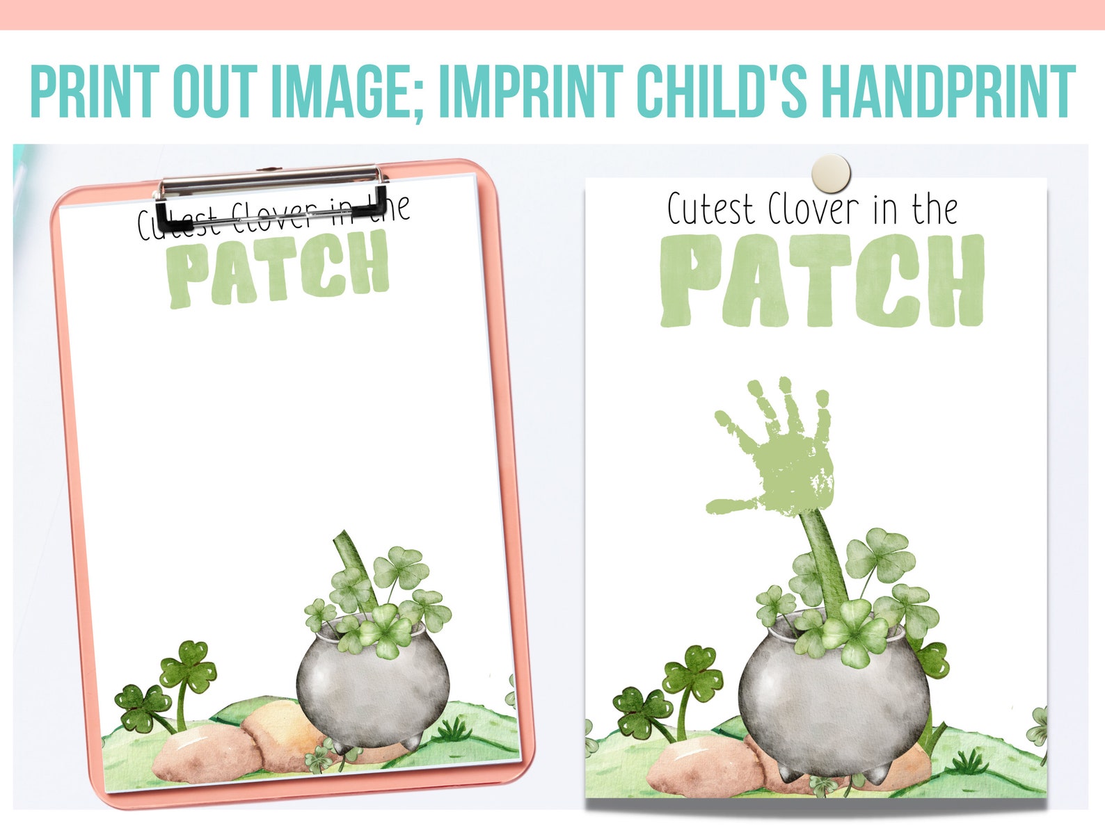 Handprint Craft St Patricks Day Clover Handprint, Handprint Art for ...