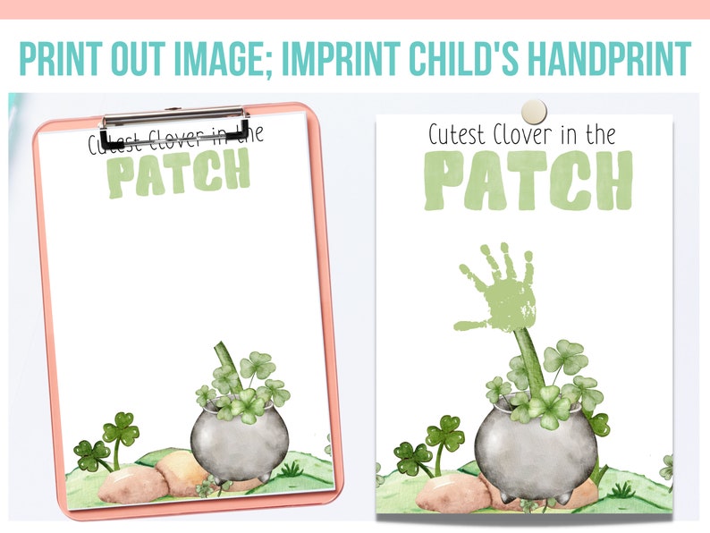 Handprint Craft St Patricks Day Clover Handprint, Handprint Art for ...