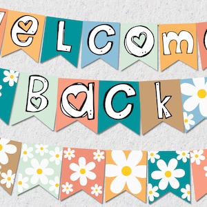 Retro Welcome Back Banner: Pastel Classroom Decor (PDF Download) - Etsy