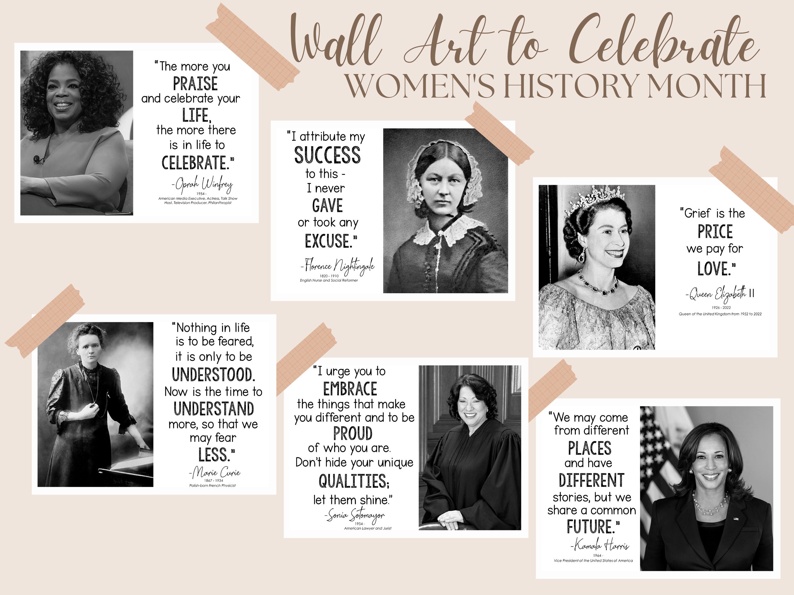 Women's History Month Posters: Inspirational Quotes (digital Download ...