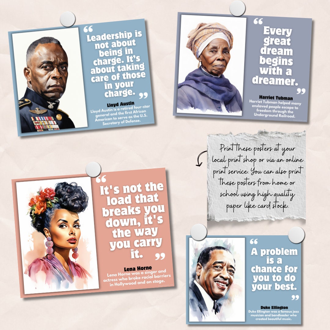 Black History Month Posters: African American Leaders & Inspirational ...