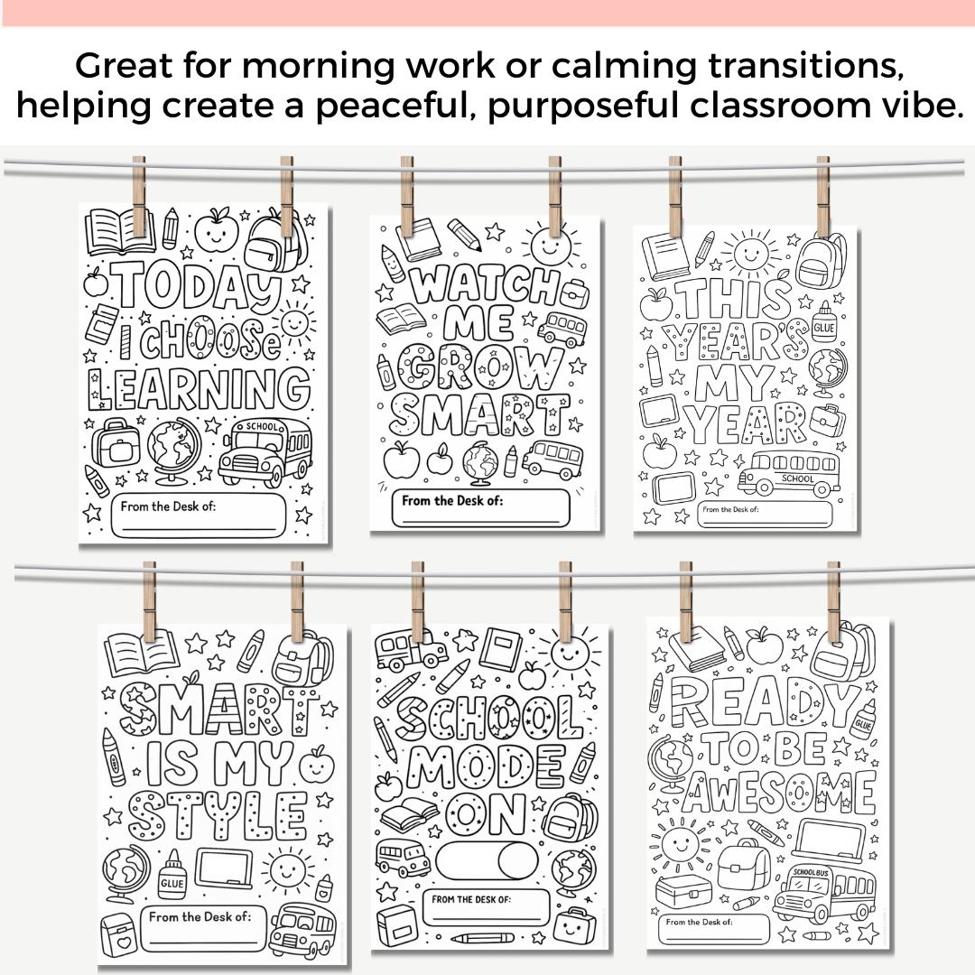 First Day of School Coloring Pages: SEL Icebreaker Activity (PDF ...