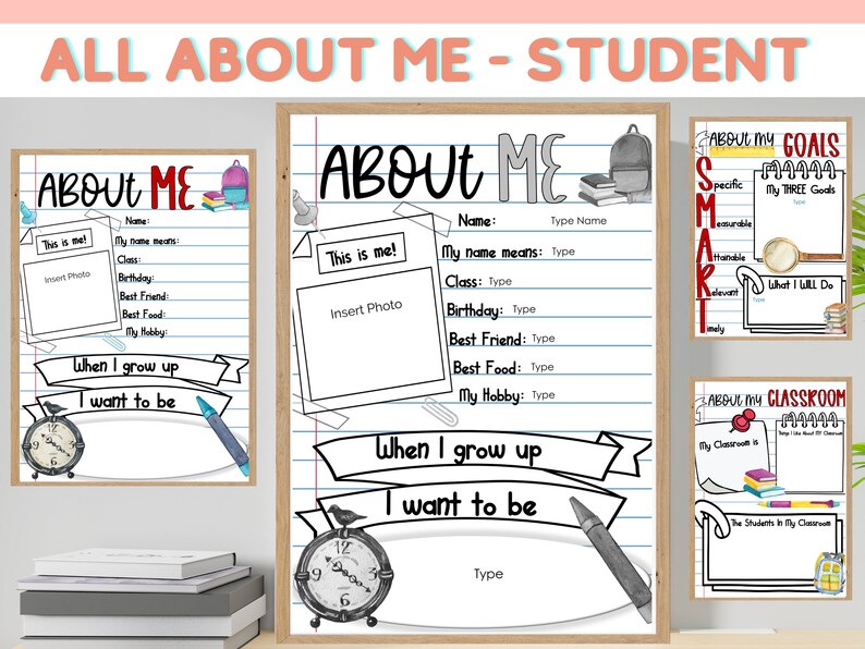 Editable All About Me Printable Back to School Teacher First Day of ...
