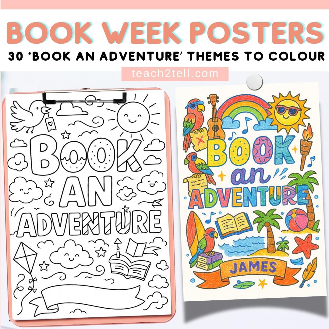 Book Week 2025 Colouring Pages: CBCA Adventure Theme, Classroom ...