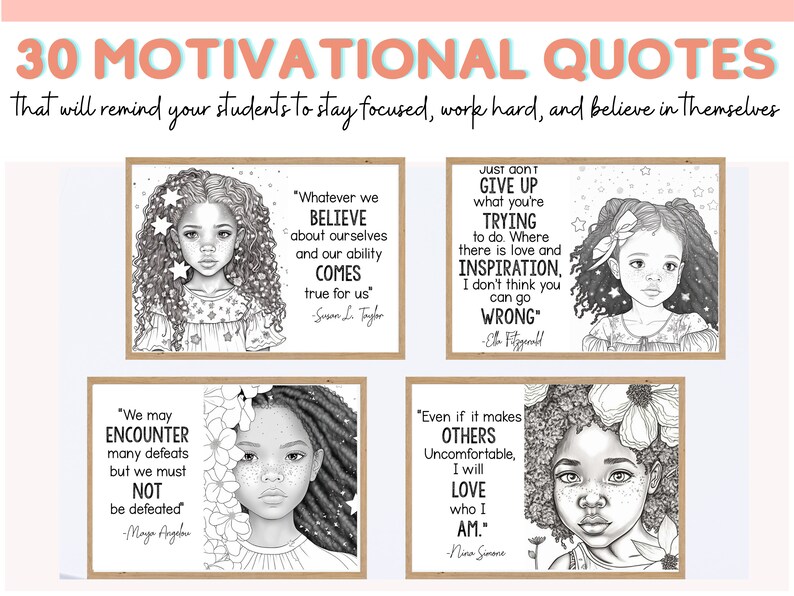 Black History Motivational Classroom Posters Inspirational Classroom ...