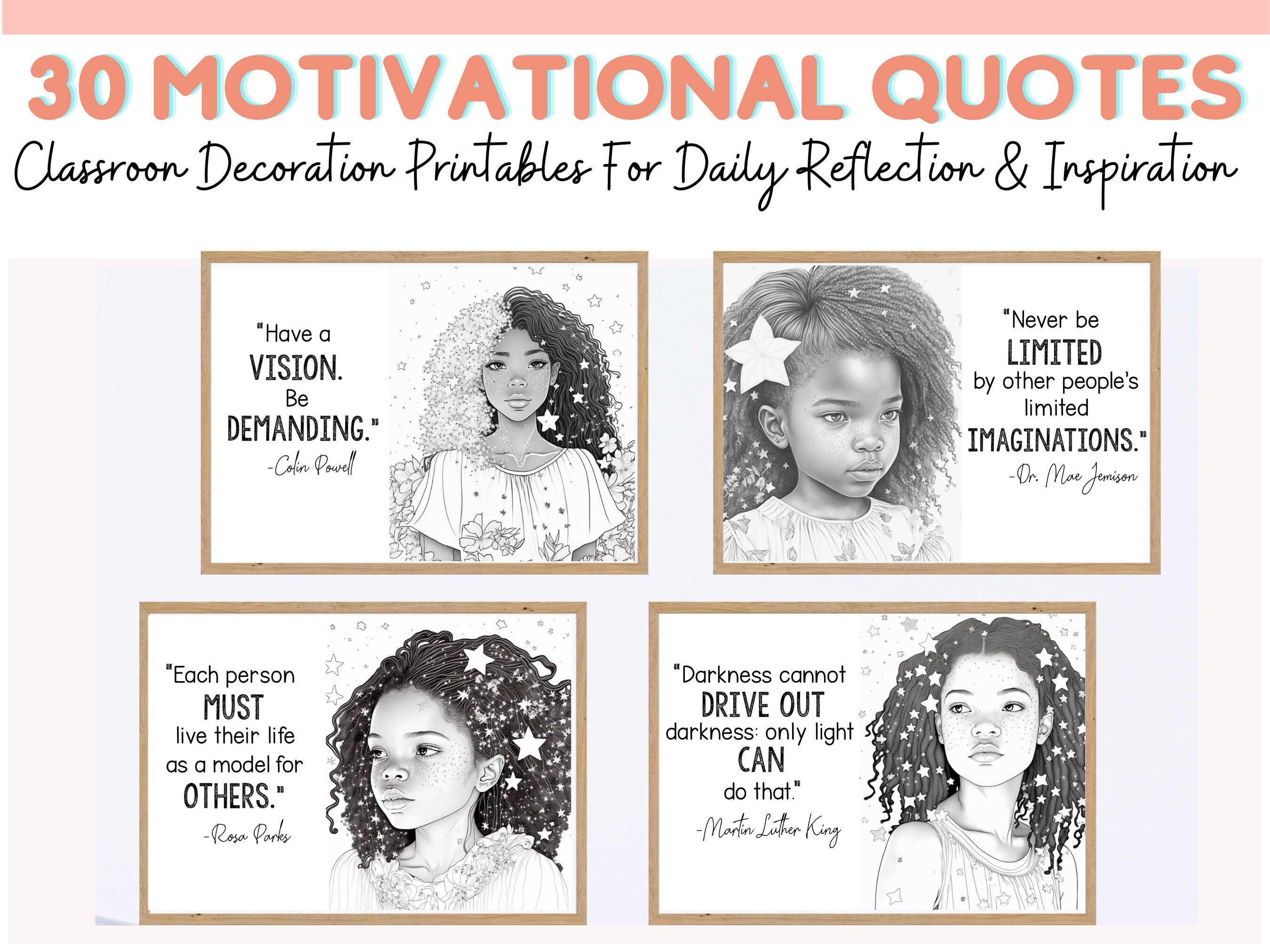 Black History Motivational Classroom Posters Inspirational Classroom ...
