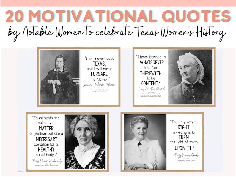 Texas Womens History Month Posters, Bulletin Board, Women in Texas ...