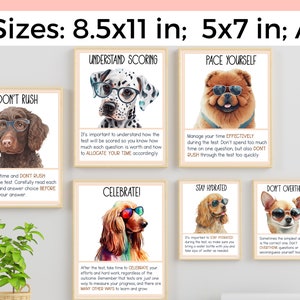 Testing Tips Posters: Dog Theme Bulletin Board (editable, Digital ...