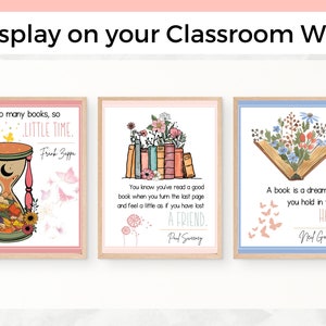 Classroom Decor Reading Posters, Library Decor, Classroom Reading ...