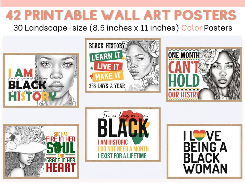 Black History Month Posters Black Woman Wall Art Black - Etsy