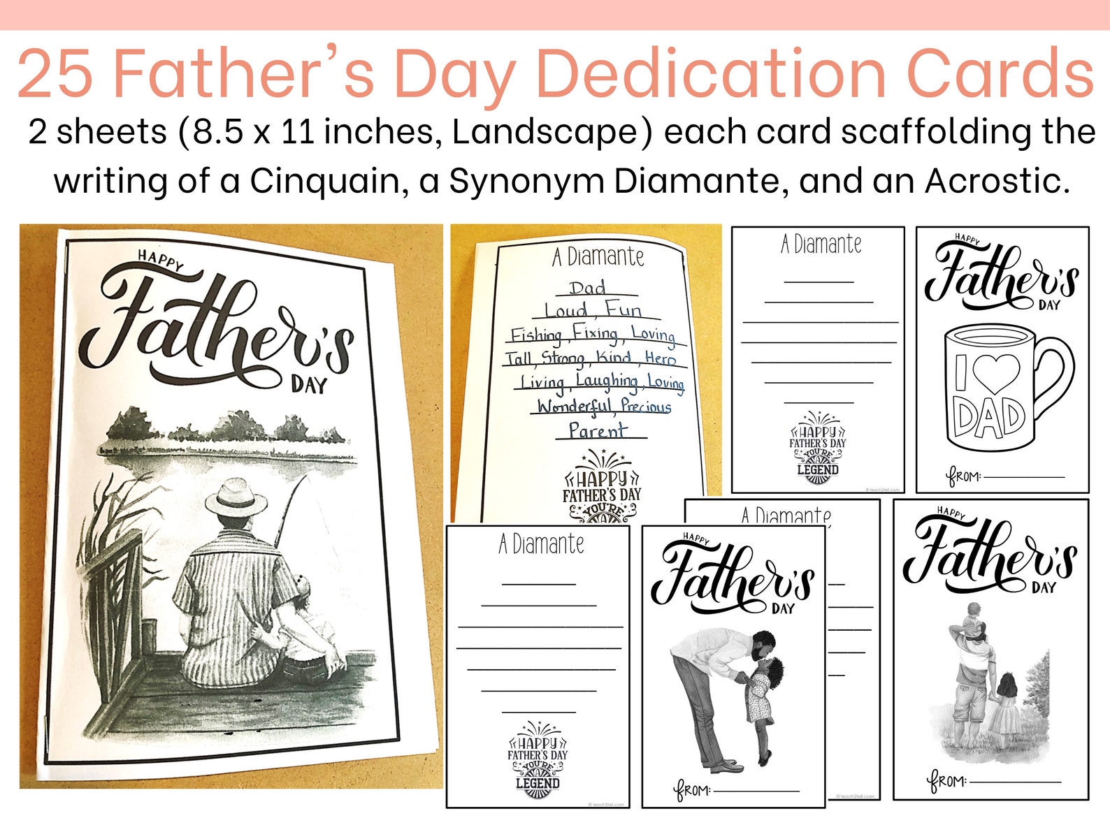 Fathers Day Activity Printable Card, Fathers Day Poem, Fathers Day ...