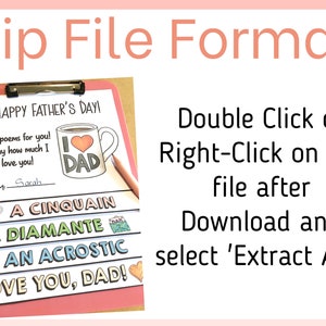 Fathers Day Activity Printable Card, Fathers Day Poem, Fathers Day ...