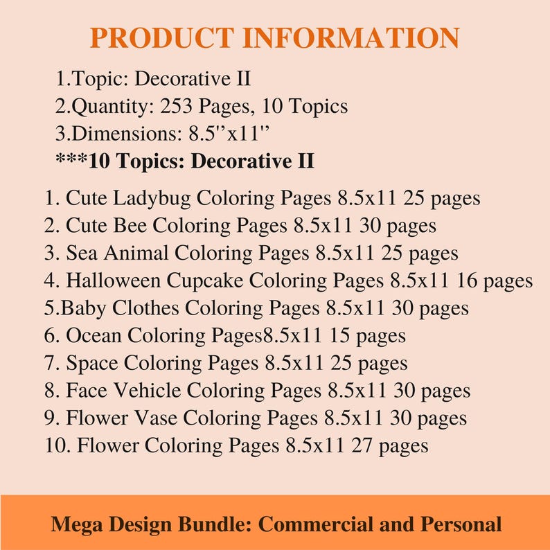 253 Printable Coloring Pages | Printable Kids Coloring Book Bundle | 10 ...