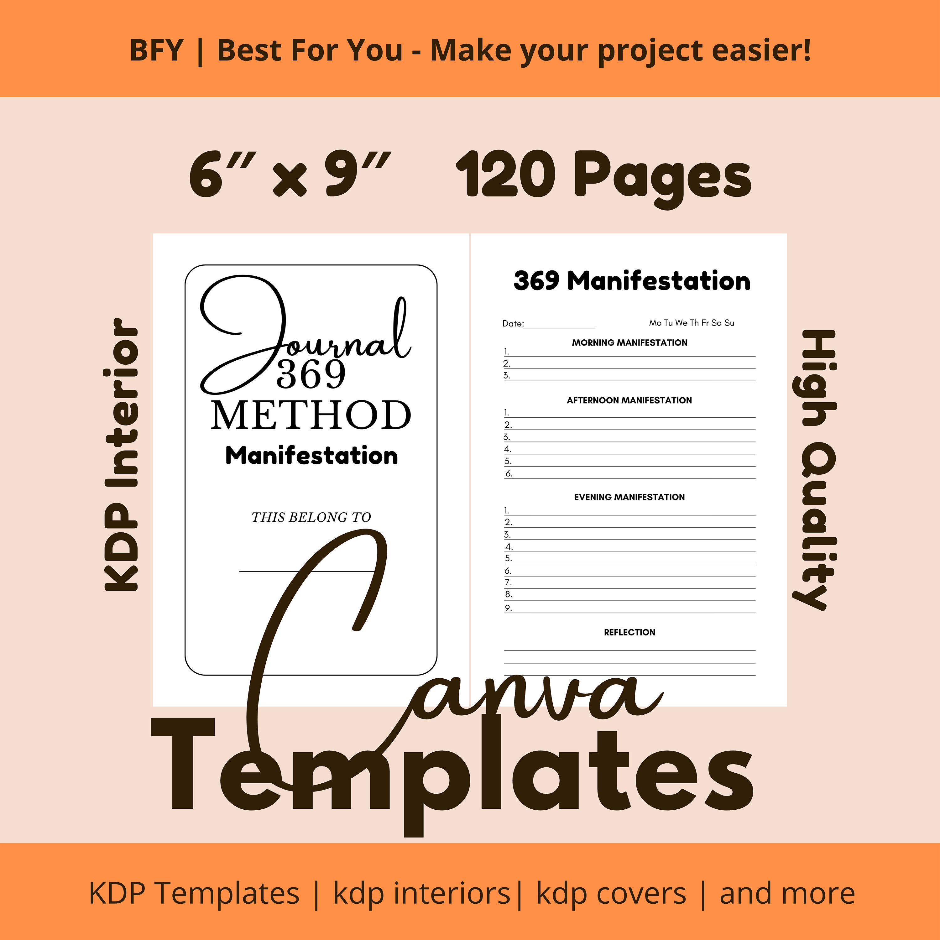 2 Printable 369 Manifestation Journal Amazon KDP Interior Templates 6 ...
