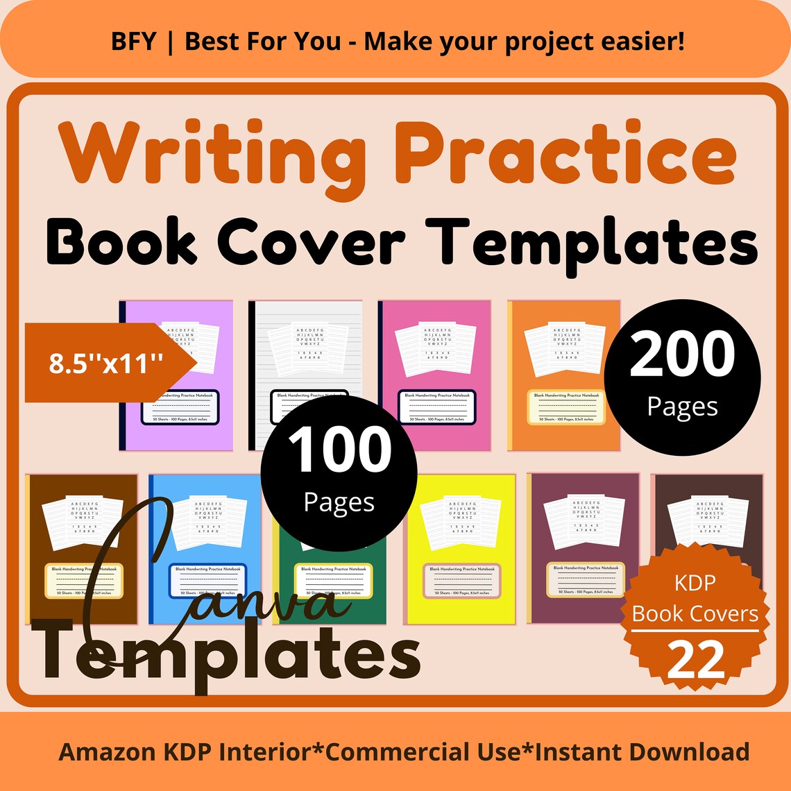 22 Handwriting Practice Book Cover Collectionamazon KDP - Etsy