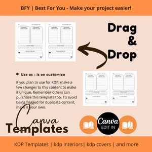 2 Printable Self Love Journal Amazon KDP Interior Template 6''x9'' 8 ...