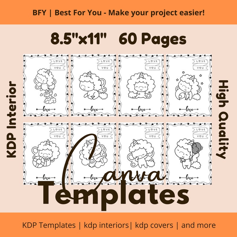 60 Unicorn Coloring Pages Printable Coloring Pages for Kids 8.5x11 60 ...