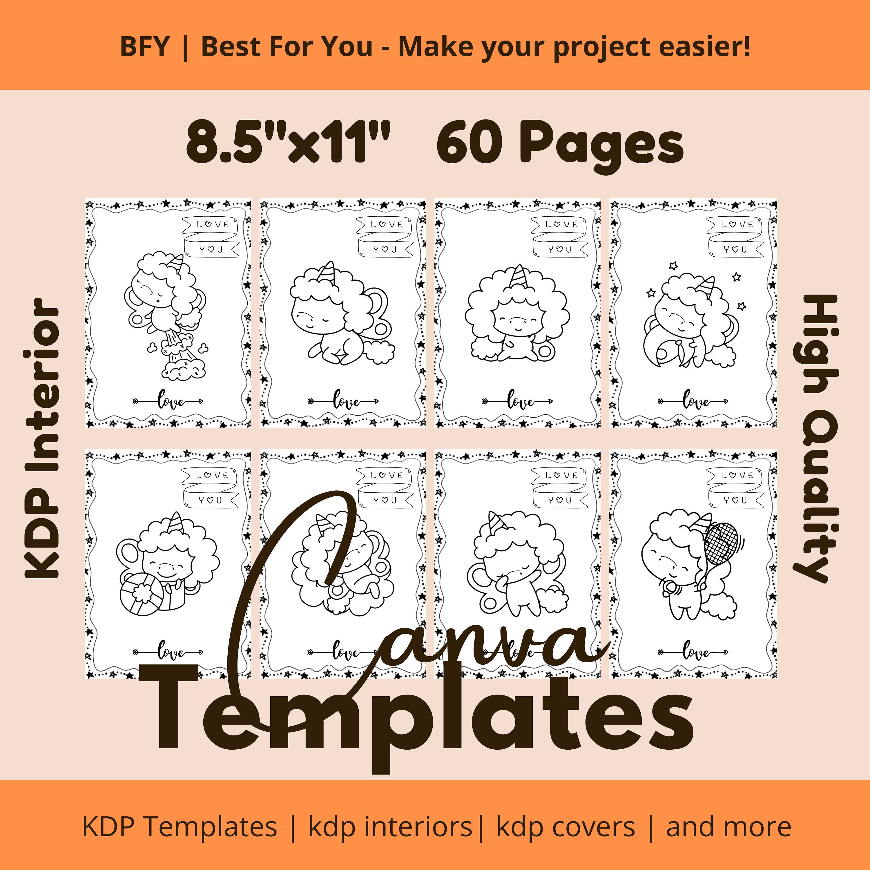 60 Unicorn Coloring Pages Printable Coloring Pages for Kids 8.5x11 60 ...