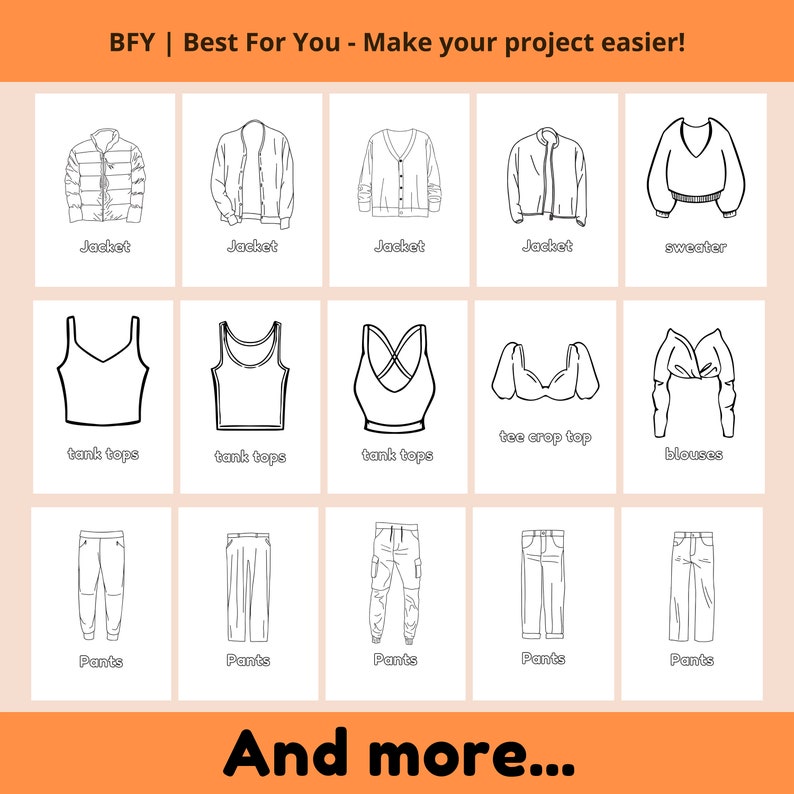 Printable Clothes Coloring Pages Toddler Coloring Book - Etsy