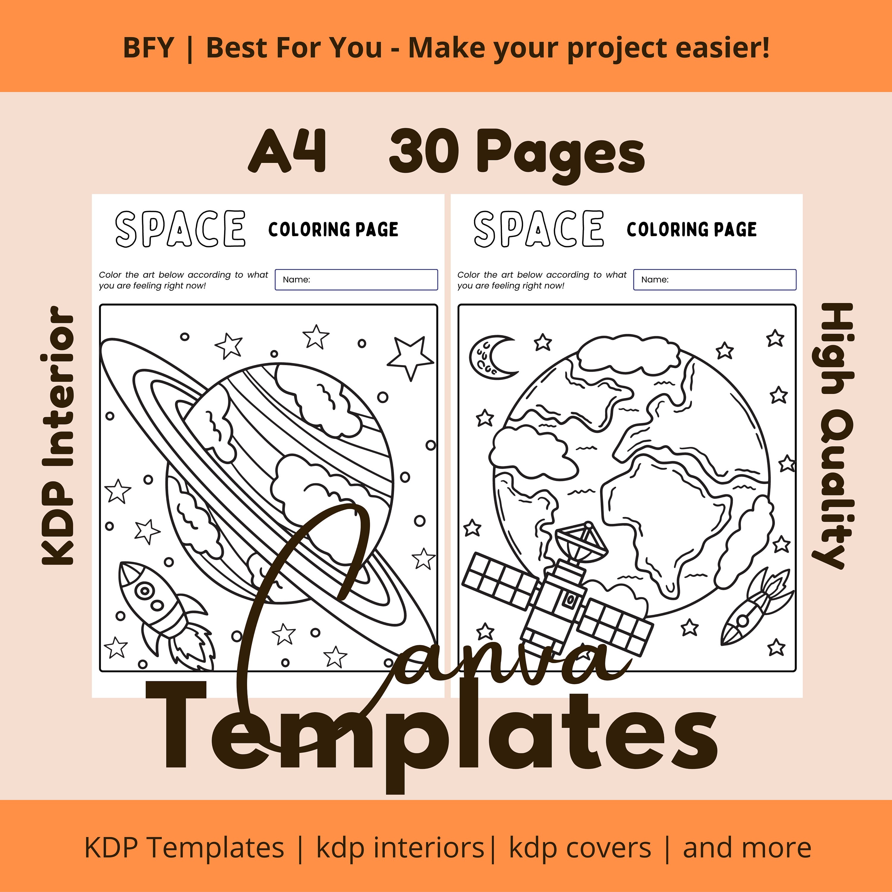 30 Space Coloring, Planets Coloring Pages Printable Digital Coloring ...