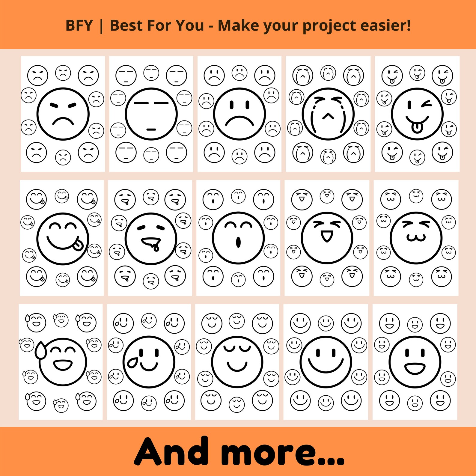 Printable Emotion Coloring Pages for Kids Toddler Coloring - Etsy