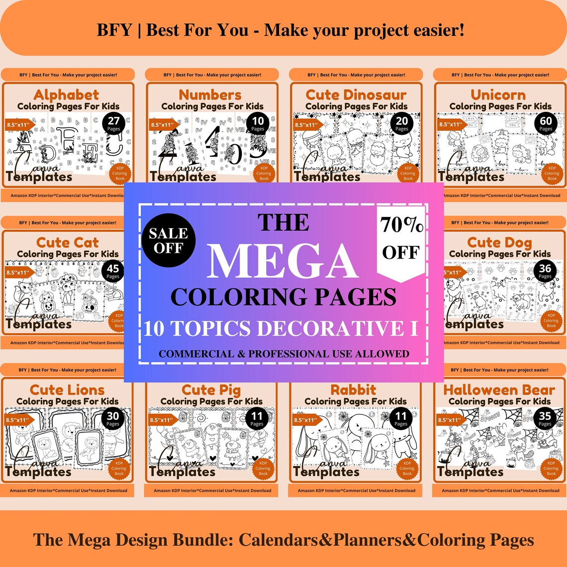 The Mega Design Bundle Coloring Pages Printable Decorative I Coloring ...