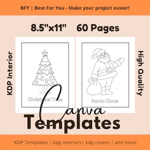 Merry Christmas Coloring Pages Printable Holiday Coloring Book 8.5x11 ...
