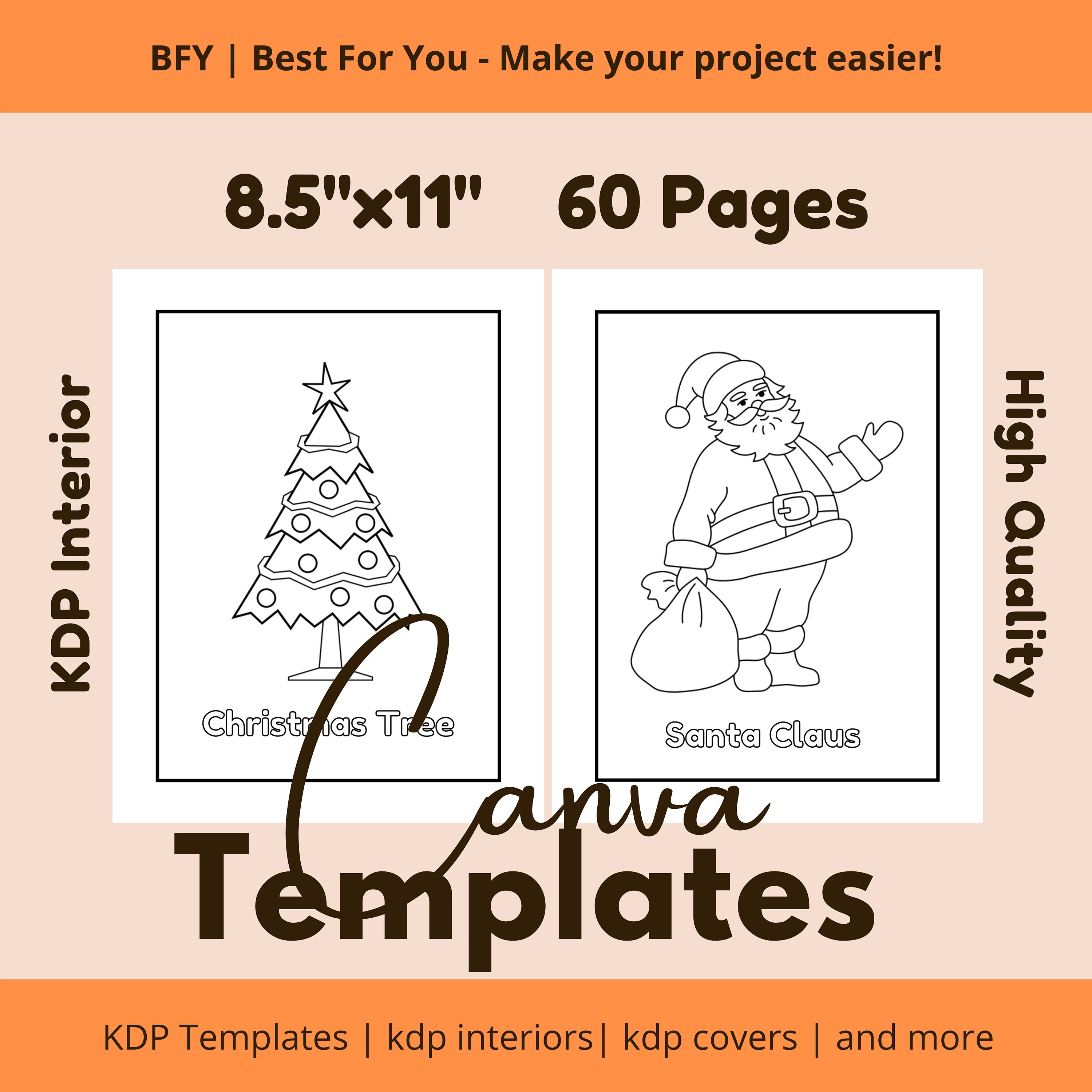 Merry Christmas Coloring Pages Printable Holiday Coloring Book 8.5x11 ...