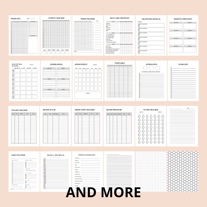 Printable Planner, Printable Mental Health Bundle, Anxiety Journal ...