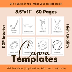 Printable Sport Equipment Coloring Pages for Kids Toddler - Etsy