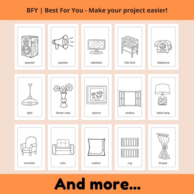 Household Objects Coloring Pages for Kids Printable Coloring - Etsy