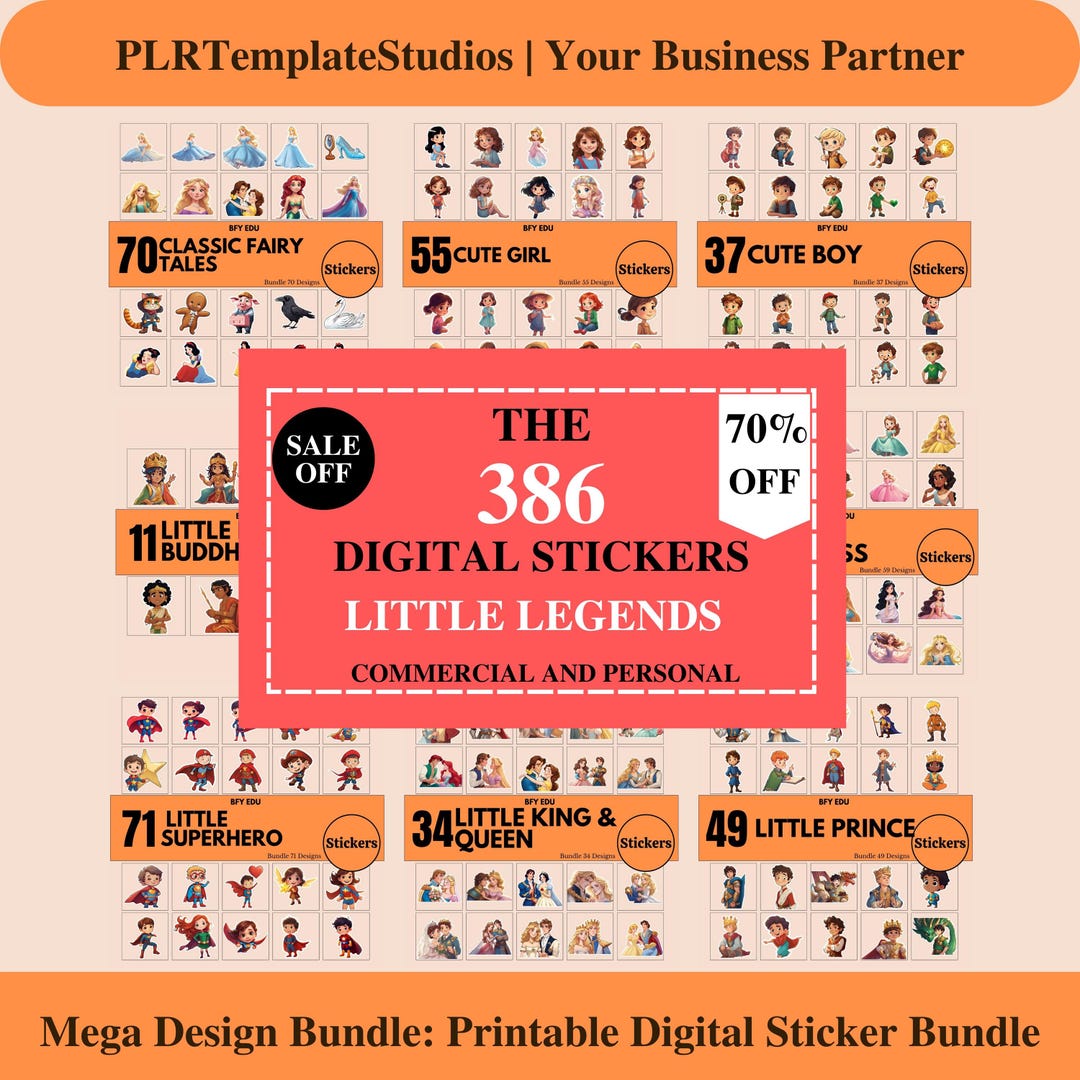 386 Little Legends Stickers | Printable Digital Stickers | PLR Stickers ...