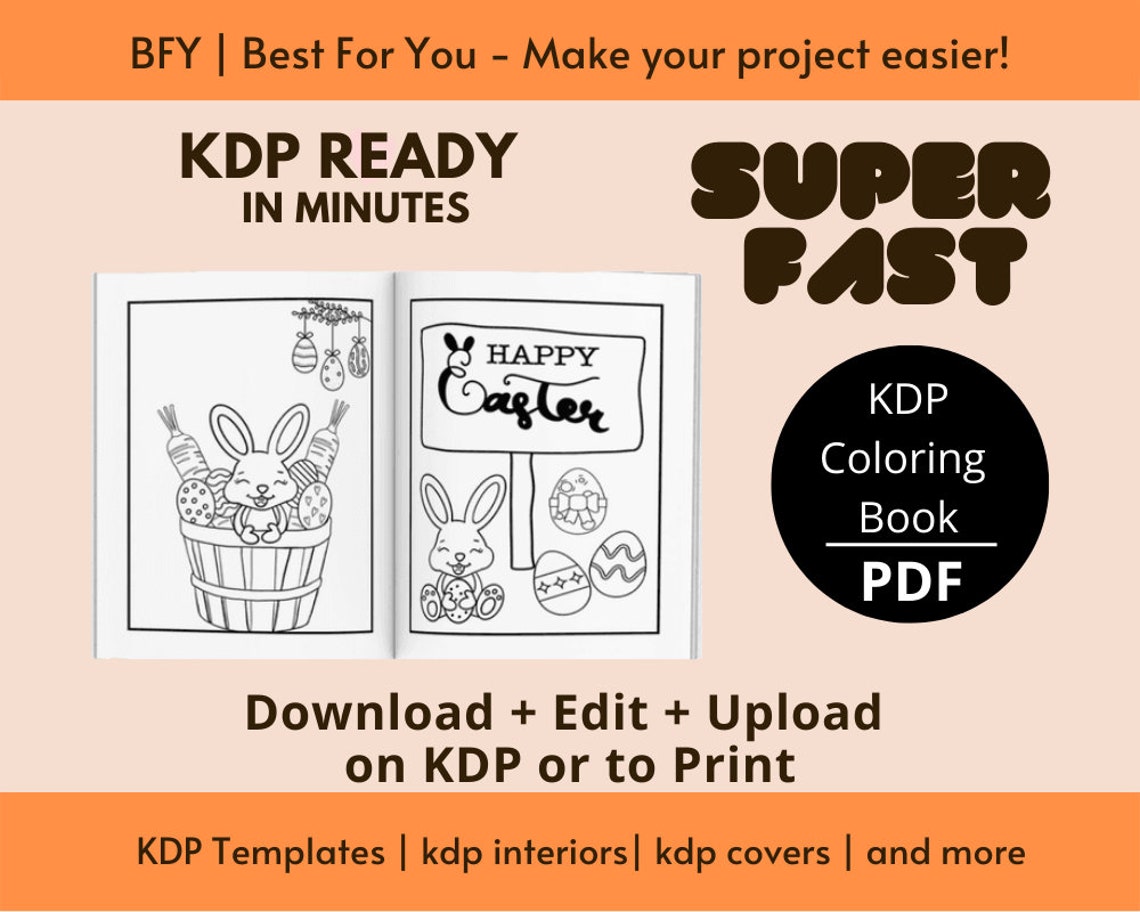 Easter Bunny Coloring Pages for Kids 8.5x11 60 Pages Free - Etsy