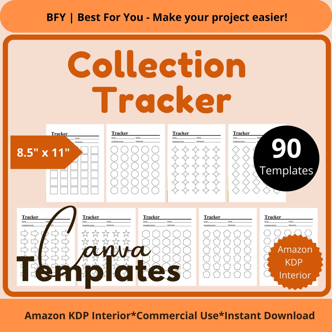 90 Tracker Printable Amazon KDP Interiors Template Bundle 8.5x11 90 ...