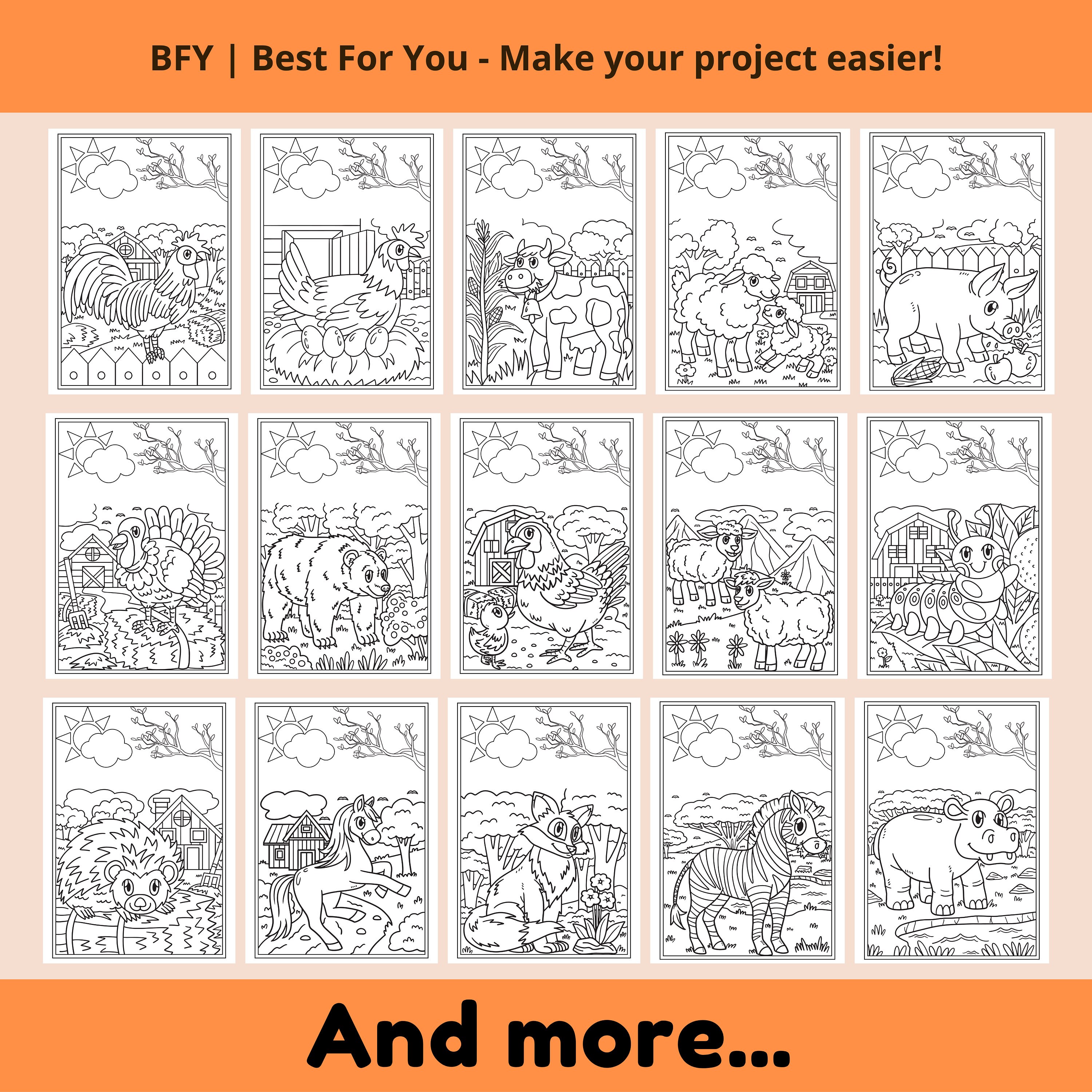 30 Animals II Coloring, Colouring Animal Pages Printable Digital ...