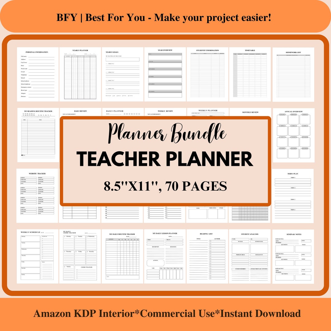 Printable Teacher Planner Bundle: Editable Lesson Plan, Homeschool ...