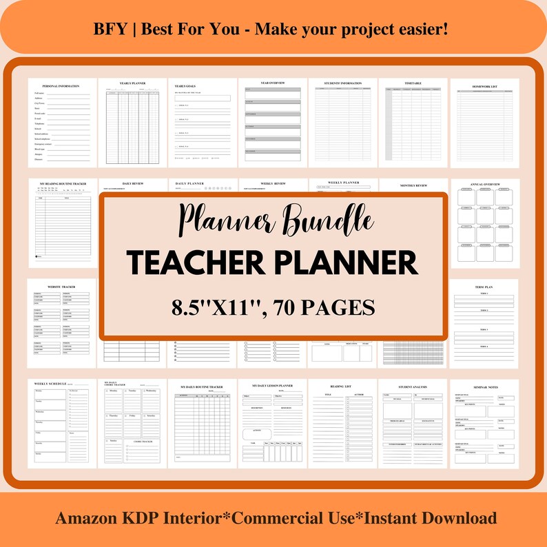 Printable Teacher Planner Bundle: Editable Lesson Plan, Homeschool ...
