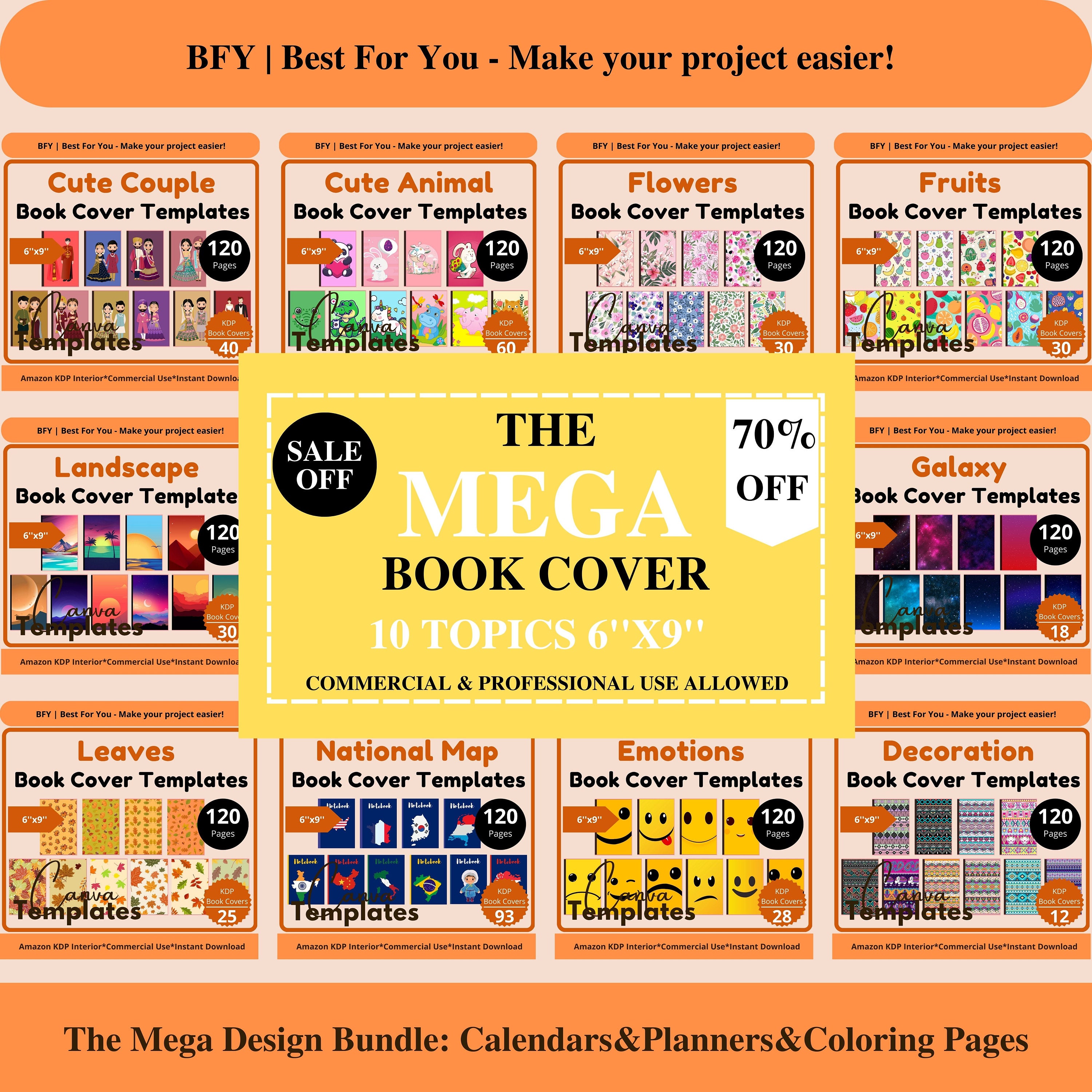 The Mega Design Bundle KDP Book Covers Digital KDP Paperback Book Cover ...