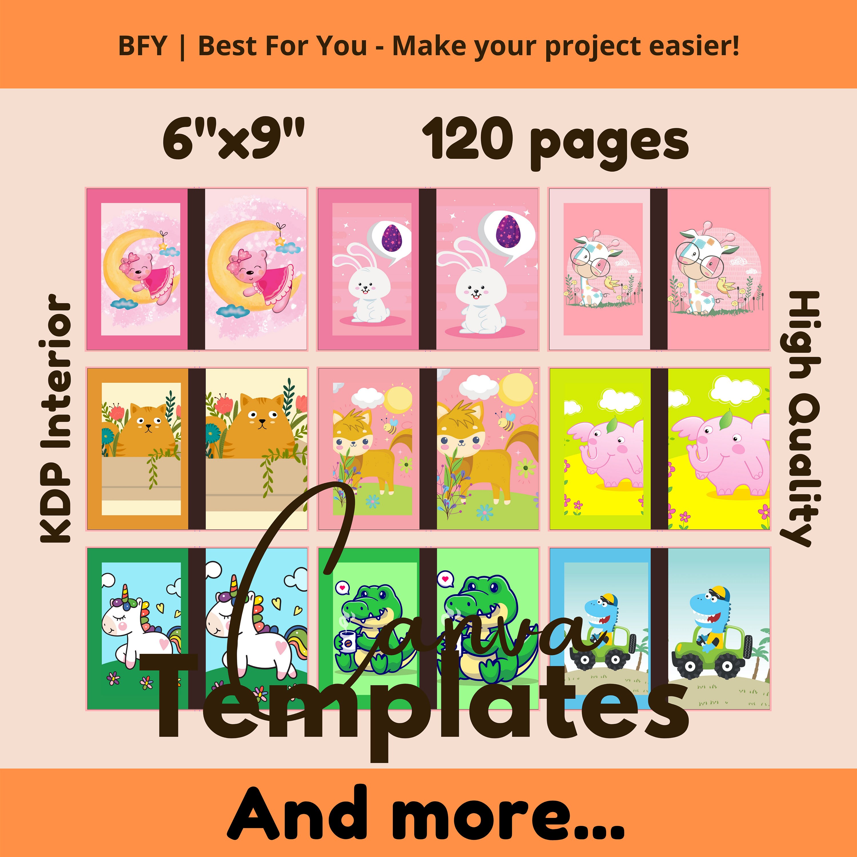60 Cute Animal Book Cover Template High Quality Book Cover - Etsy