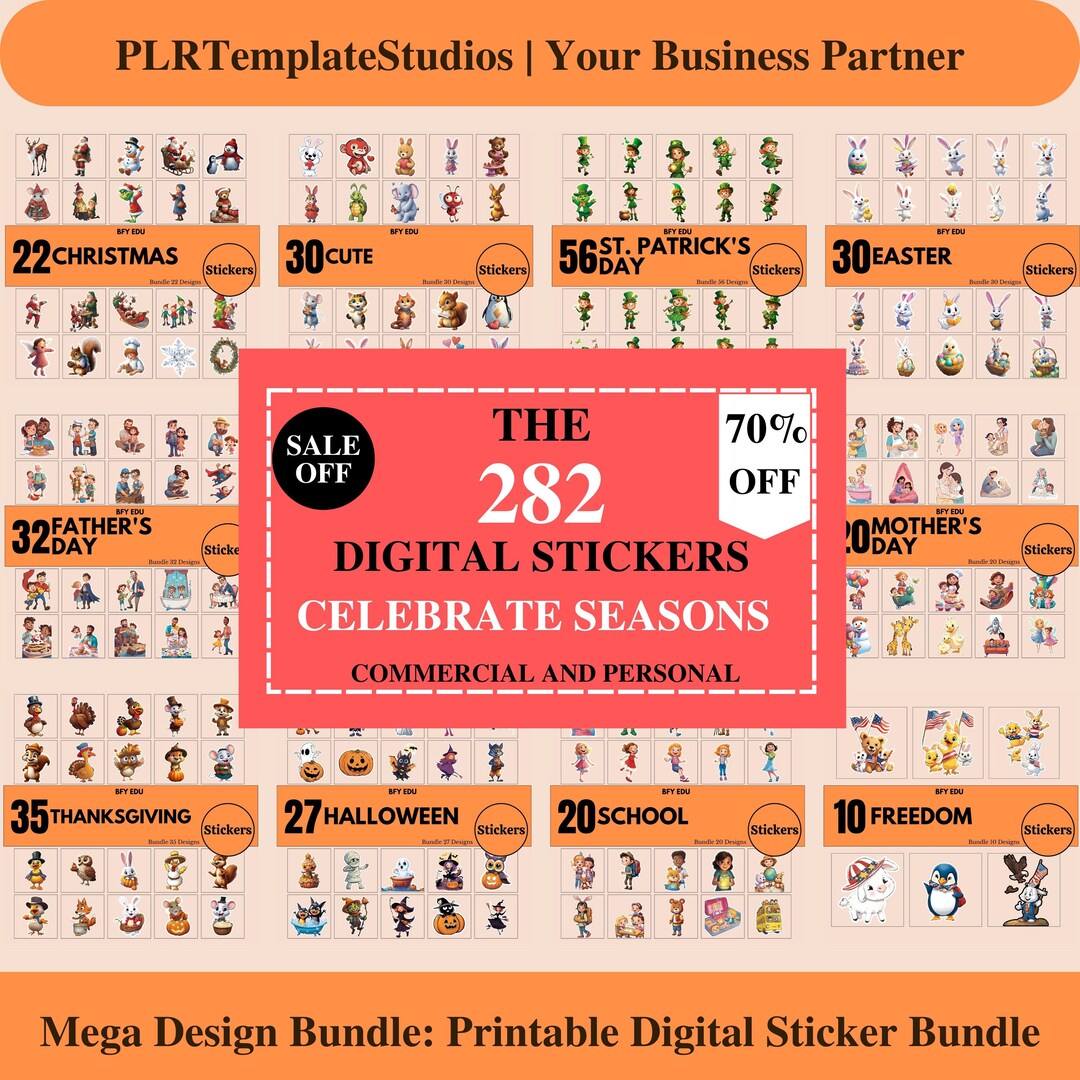 282 Celebrate Seasons Stickers | Printable Digital Sticker Bundle ...