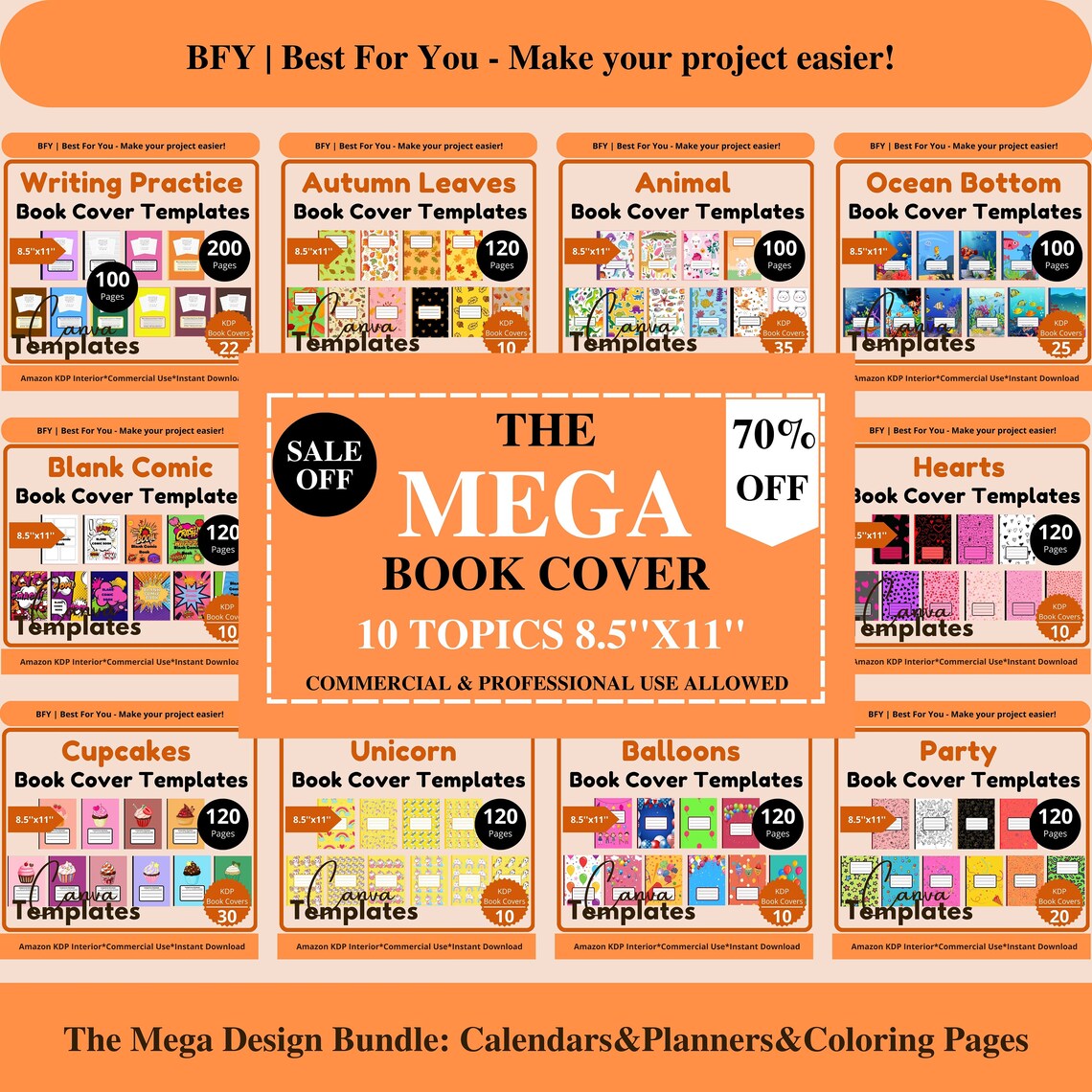 The Mega Design Bundle KDP Book Covers Digital KDP Paperback Book Cover ...