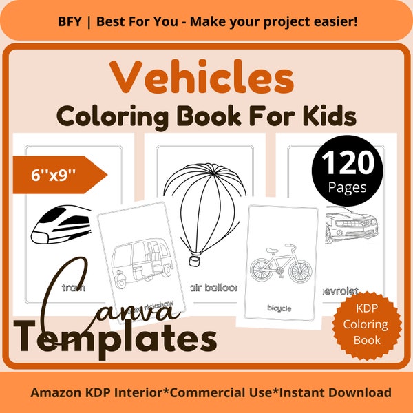 Coloring Page Vehicles - Etsy