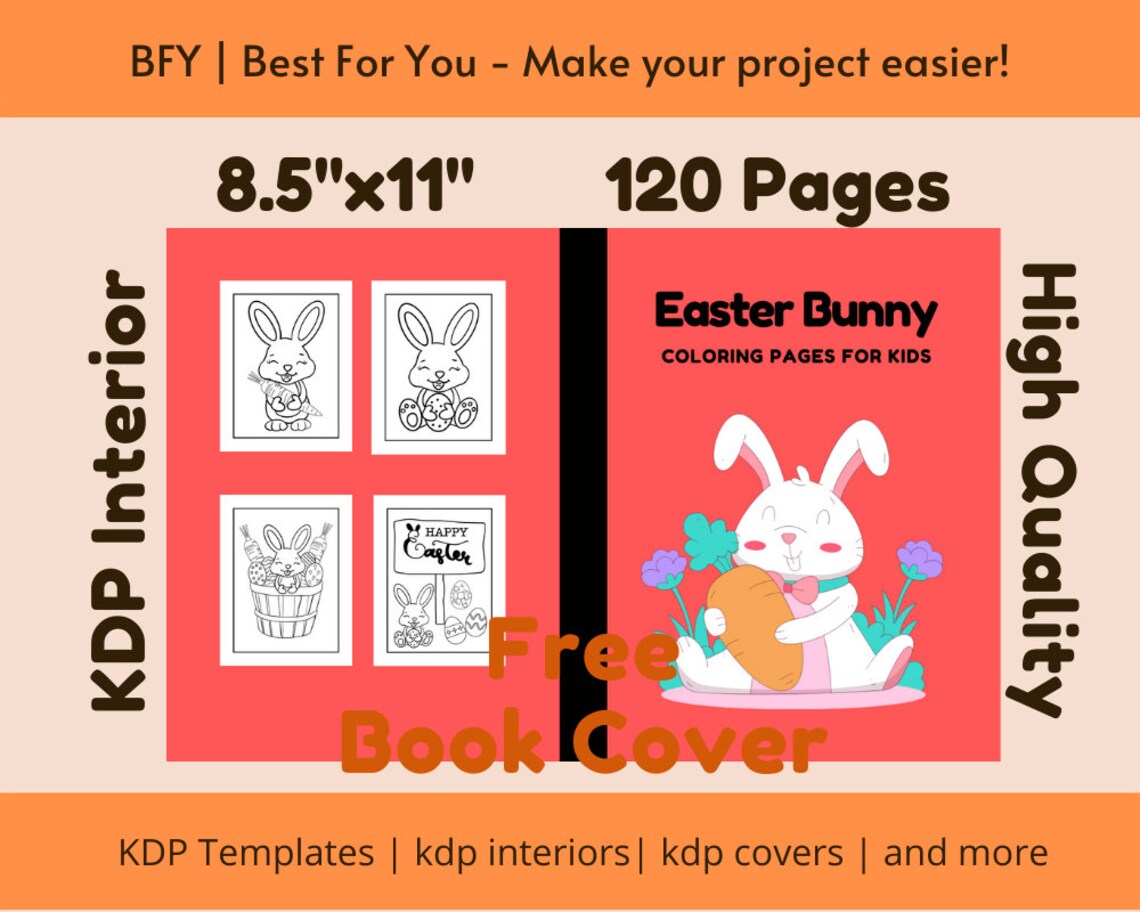 Easter Bunny Coloring Pages for Kids 8.5x11 60 Pages Free - Etsy