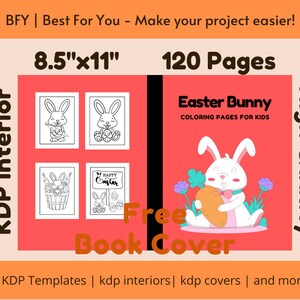 Easter Bunny Coloring Pages for Kids 8.5x11 60 Pages Free - Etsy