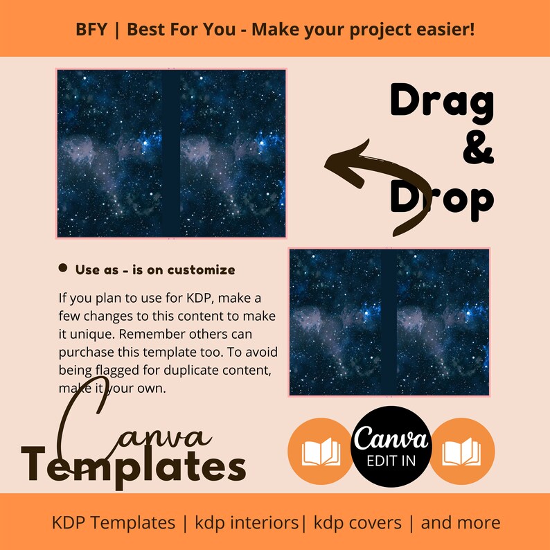 18 Galaxy Book Cover Templates KDP High Quality Book Cover - Etsy