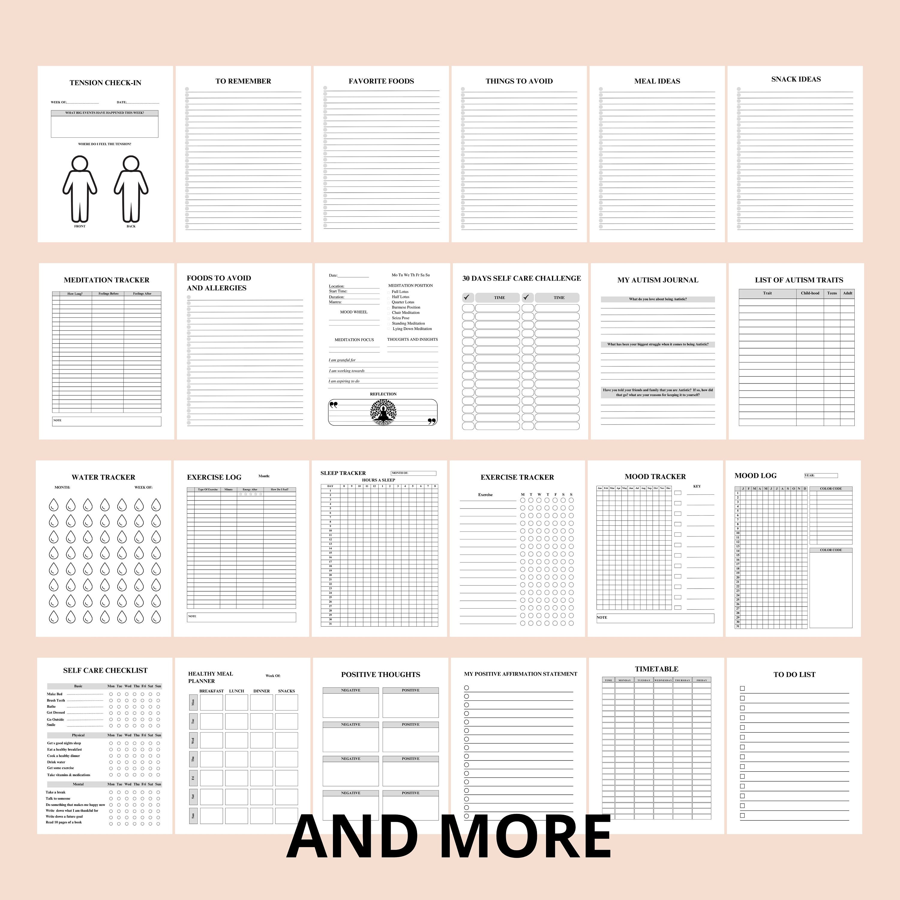 Autism Planner Printable | ADHD Journal & Productivity Tracker ...